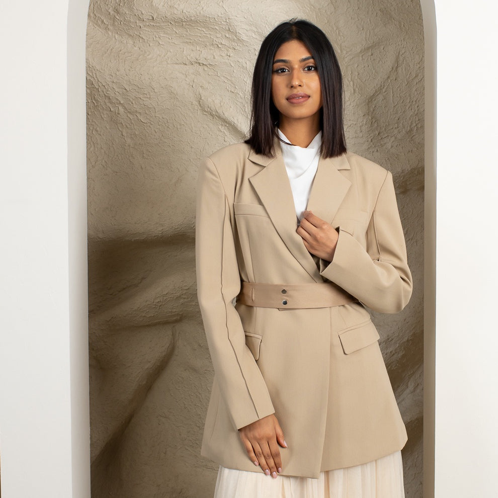 Blazer with Belt – The Closet