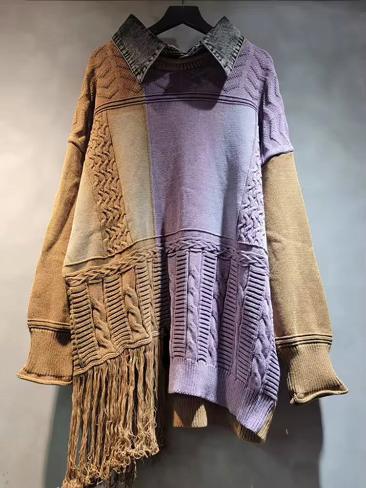 Collared Jeans Sweater – The Closet